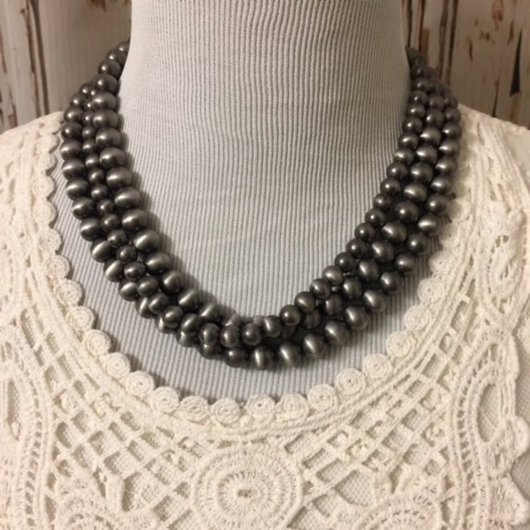Vintage Country Couture | Jewelry | Silver Native Style Bead Necklace ...